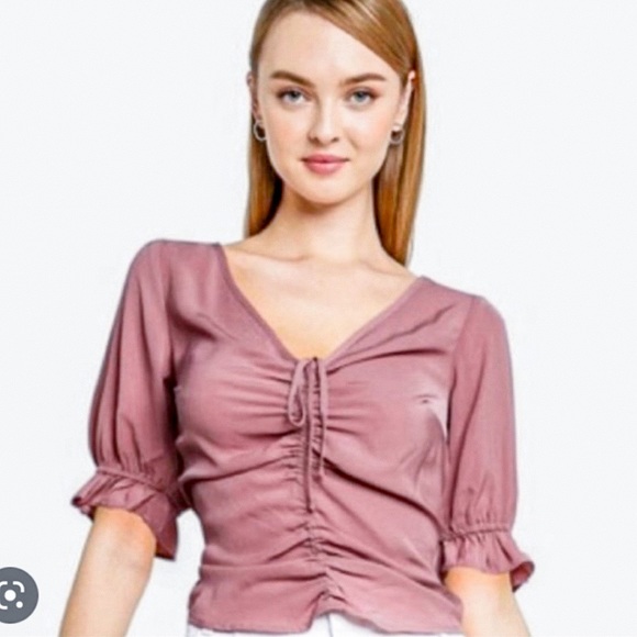 Abercrombie & Fitch | Tops | Af Cinched Front Puff Sleeve Top | Poshmark